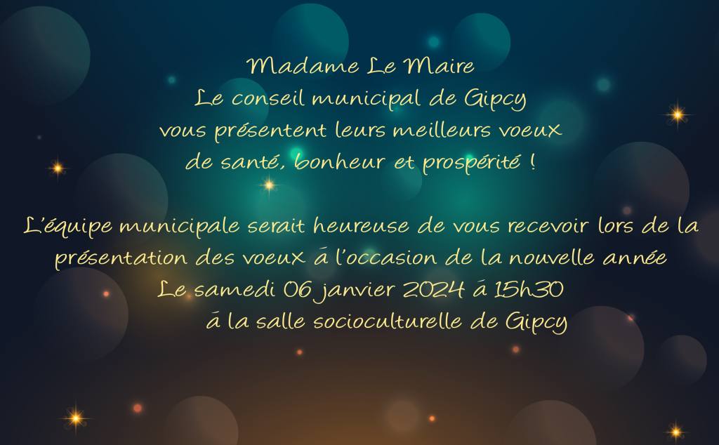 Invitation aux voeux du maire - Gipcy